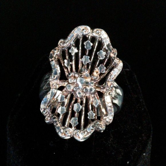 Jewelry | Sterling Silver Marked Nd Steel Cut Filigree Statement Ring ...